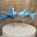 Blue Kissing Fish Cake Topper for Your Rustic Beach Wedding - Etsy