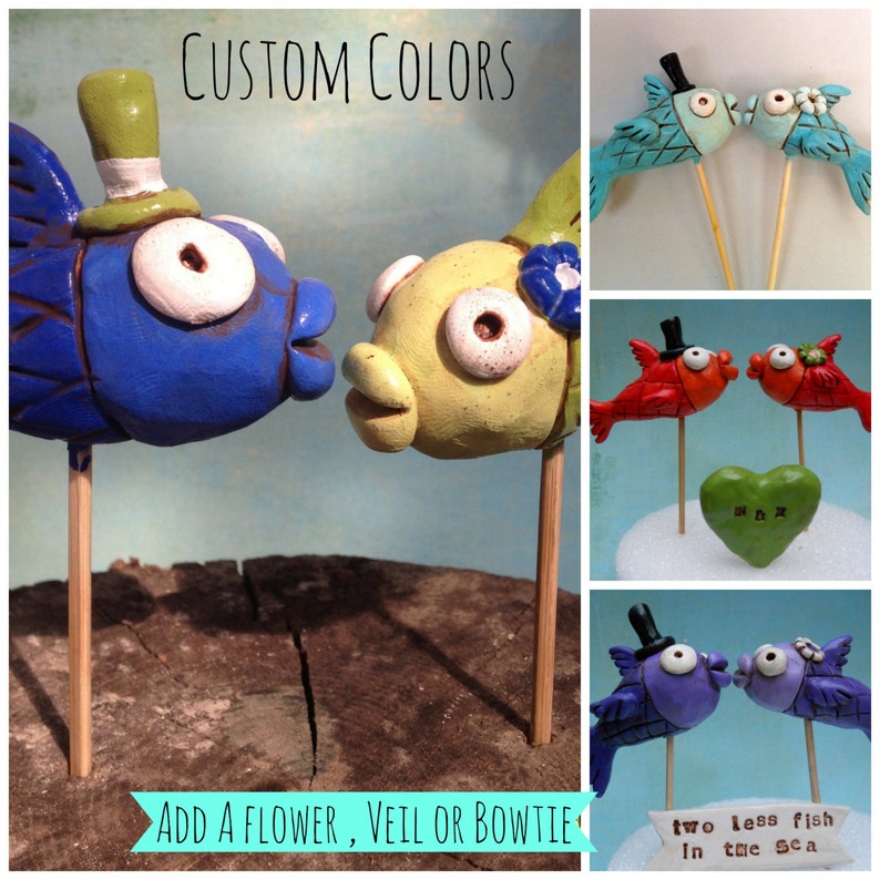 Customize Your Kissing Fish in Love Folk Art Wedding Cake - Etsy