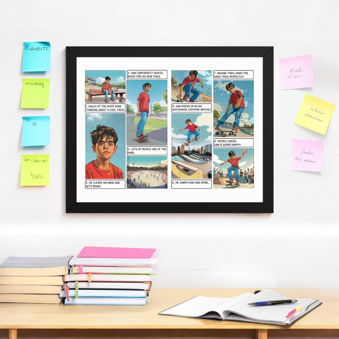 Custom Cartoon Wall Art, Personalized Comics Poster, Comic Style Wall ...