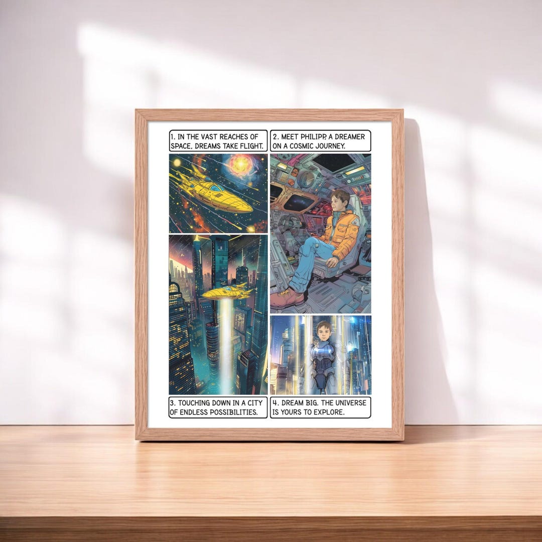 Custom Kids Comic Book Poster, Personalized Cartoon Art - Etsy