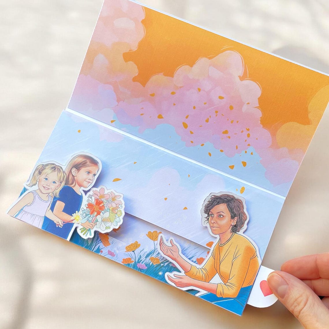 Personalized Pop up Card for Mom, Illustrated 3D Custom Greeting Card ...