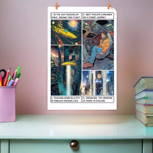 Personalized Comic Book Poster, Custom Illustrated Story Print, Unique ...