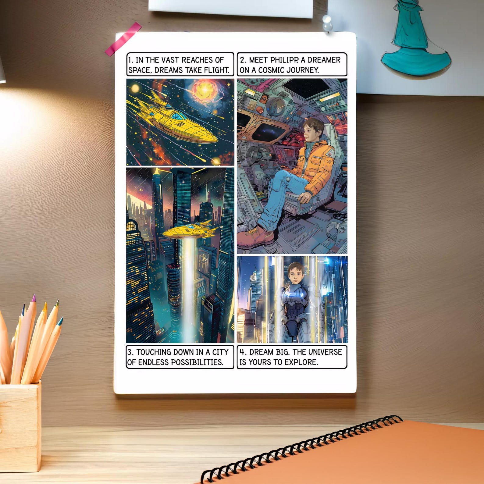Personalized Comic Book Poster, Custom Illustrated Story Print, Unique ...