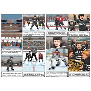 Sports Comic Poster for Kids, Personalized Gift for Boys, Hockey Comic ...
