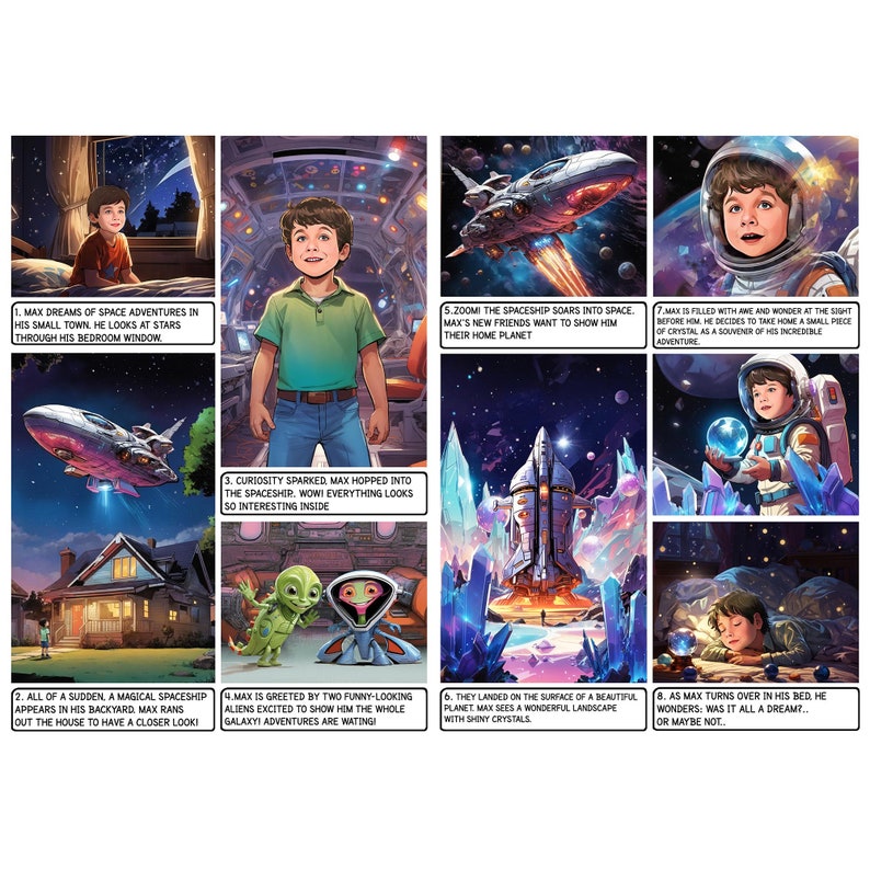 Space Comic Story for Kids, Galactic Superhero Comics, Space Room ...