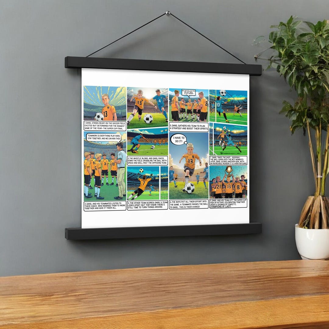 Personalized Football Comic Poster, Custom Story With Child as Hero ...