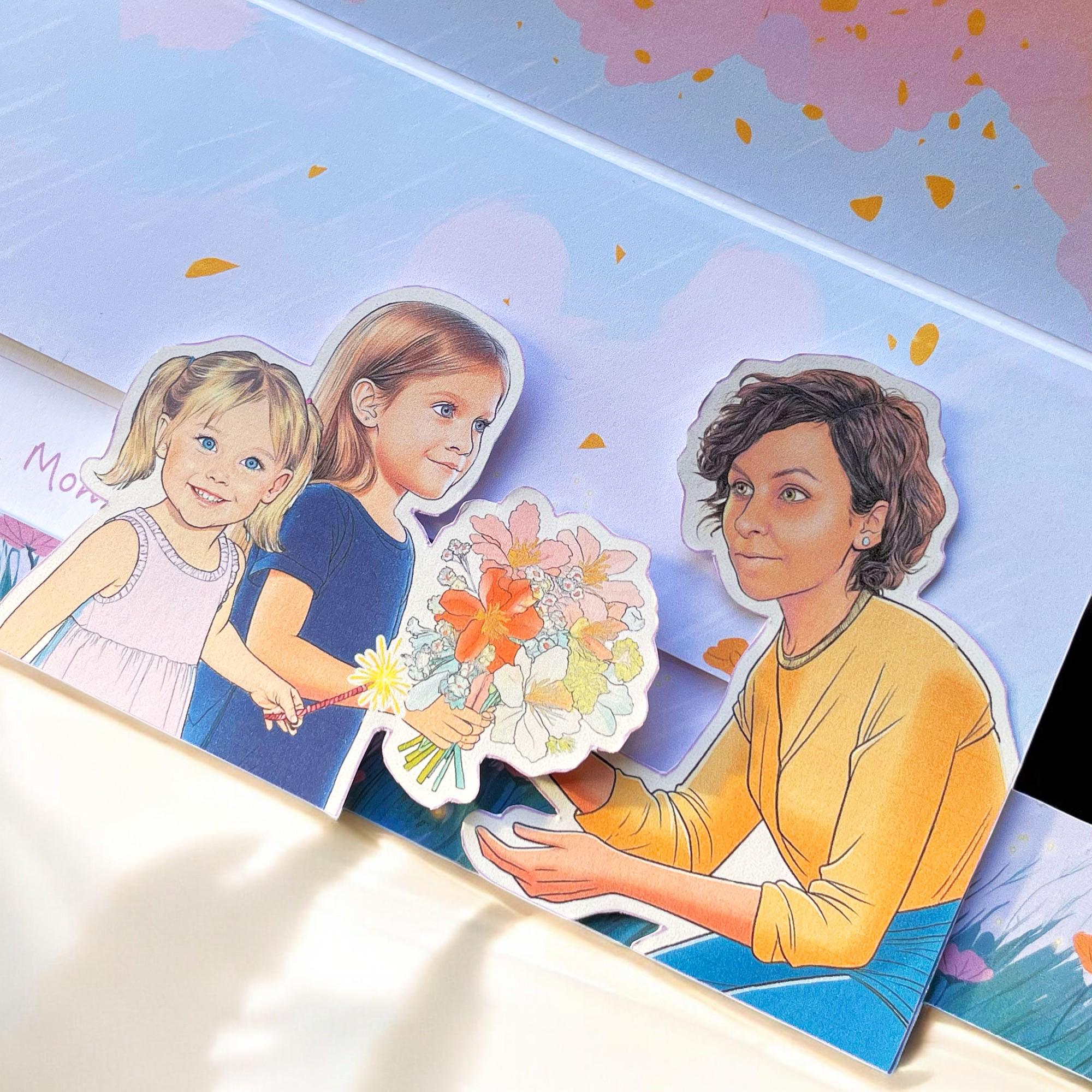 Personalized Pop up Card for Mom, Illustrated 3D Custom Greeting Card ...