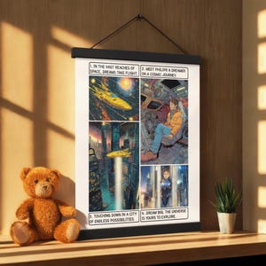 Personalized Adventure Story Poster, Custom Comic for Kids, Hanging ...