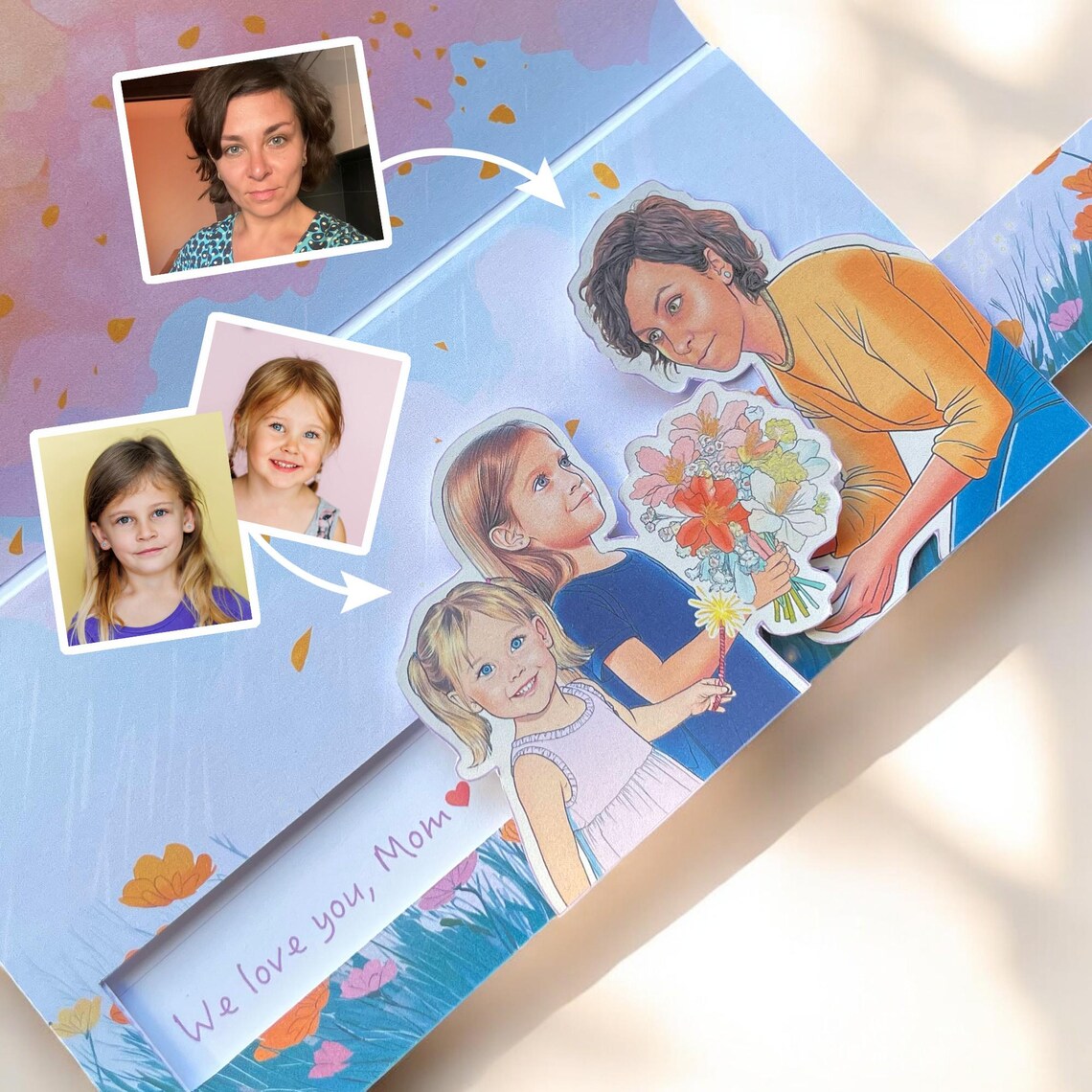 Personalized Pop up Card for Mom, Illustrated 3D Custom Greeting Card ...