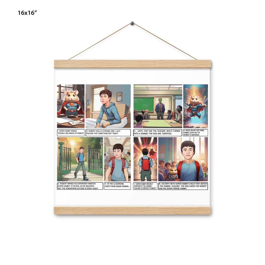 Custom Superhero Comic Poster, Personalized Adventure for Kids ...