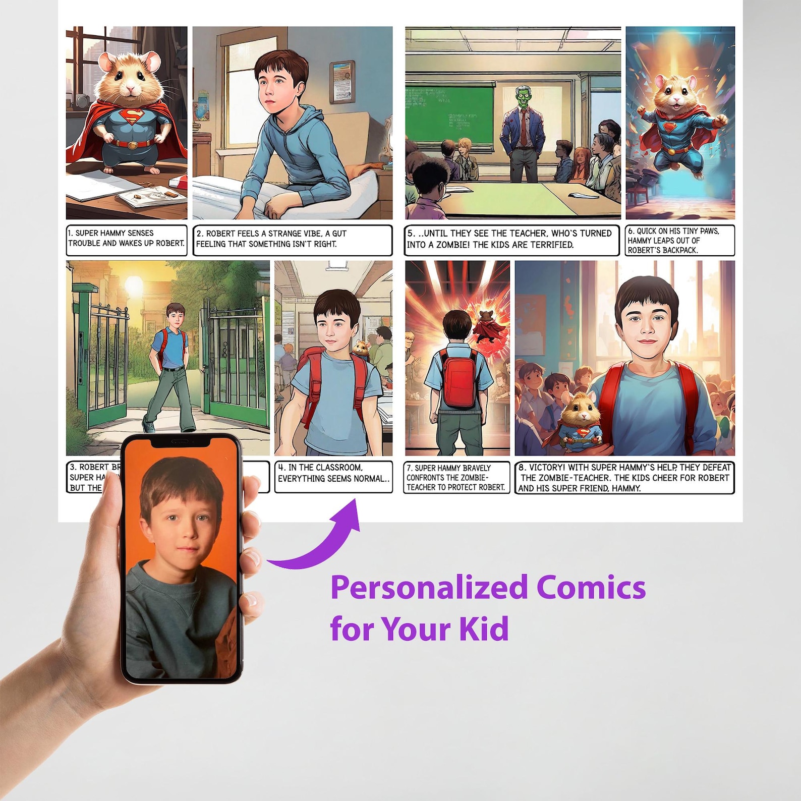 Personalized Comic Book, Custom Illustrated Story, Unique Digital Gift Kids, Superhero Adventure ...