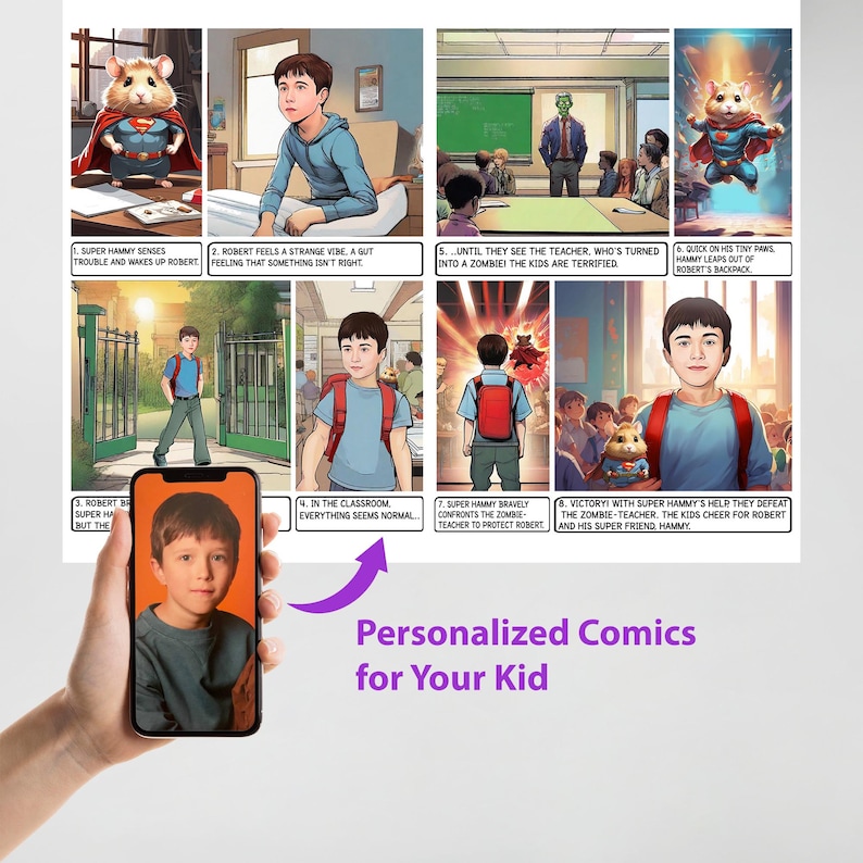 Personalized Comic Book, Custom Illustrated Story, Unique Digital Gift ...