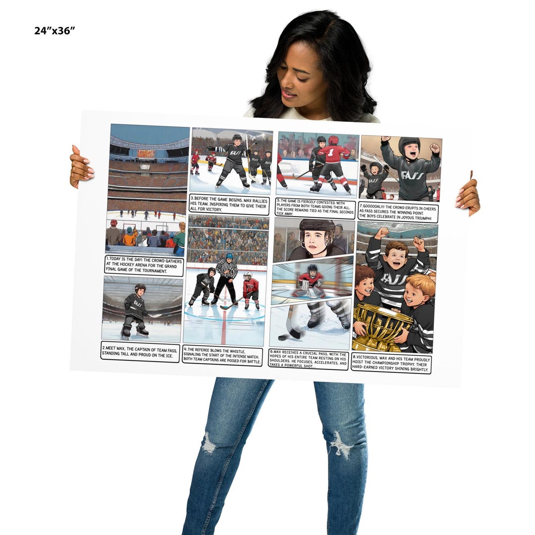Custom Hockey Comic Book, Personalized Hockey Story for Kids, Unique ...