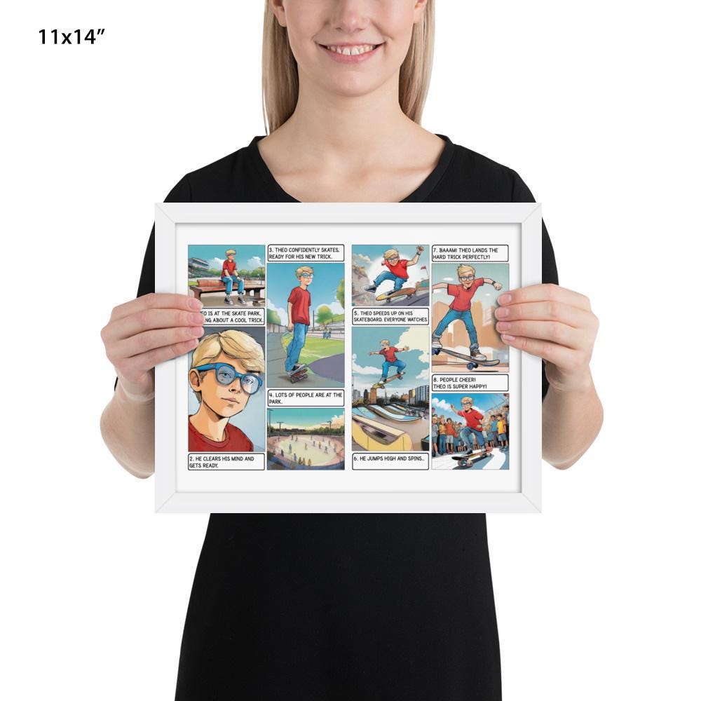 Custom Cartoon Wall Art, Personalized Comics Poster, Comic Style Wall ...