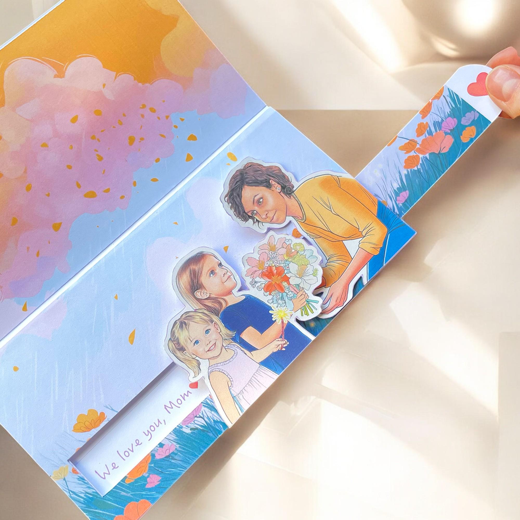 Personalized Pop up Card for Mom, Illustrated 3D Custom Greeting Card ...