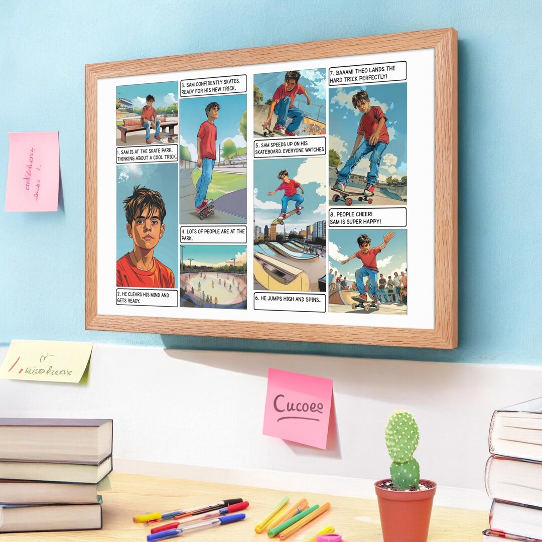 Children's Gift, Custom Illustrated Poster, Personalized Adventure Book ...