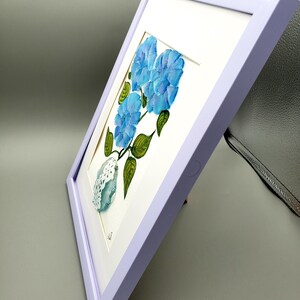 Sea Glass Art,hydrangea in Vase, Blue and Lavender Flowers. Stunning ...