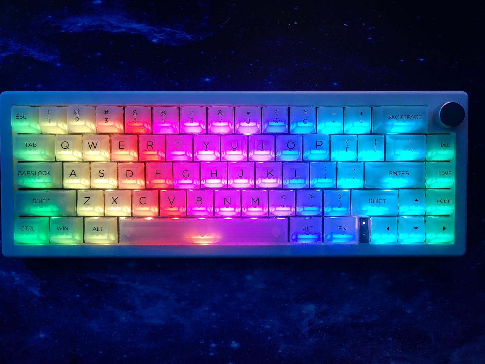 CK67 Mechanical Gaming Keyboard - White Translucent Keycaps With Clacky ...