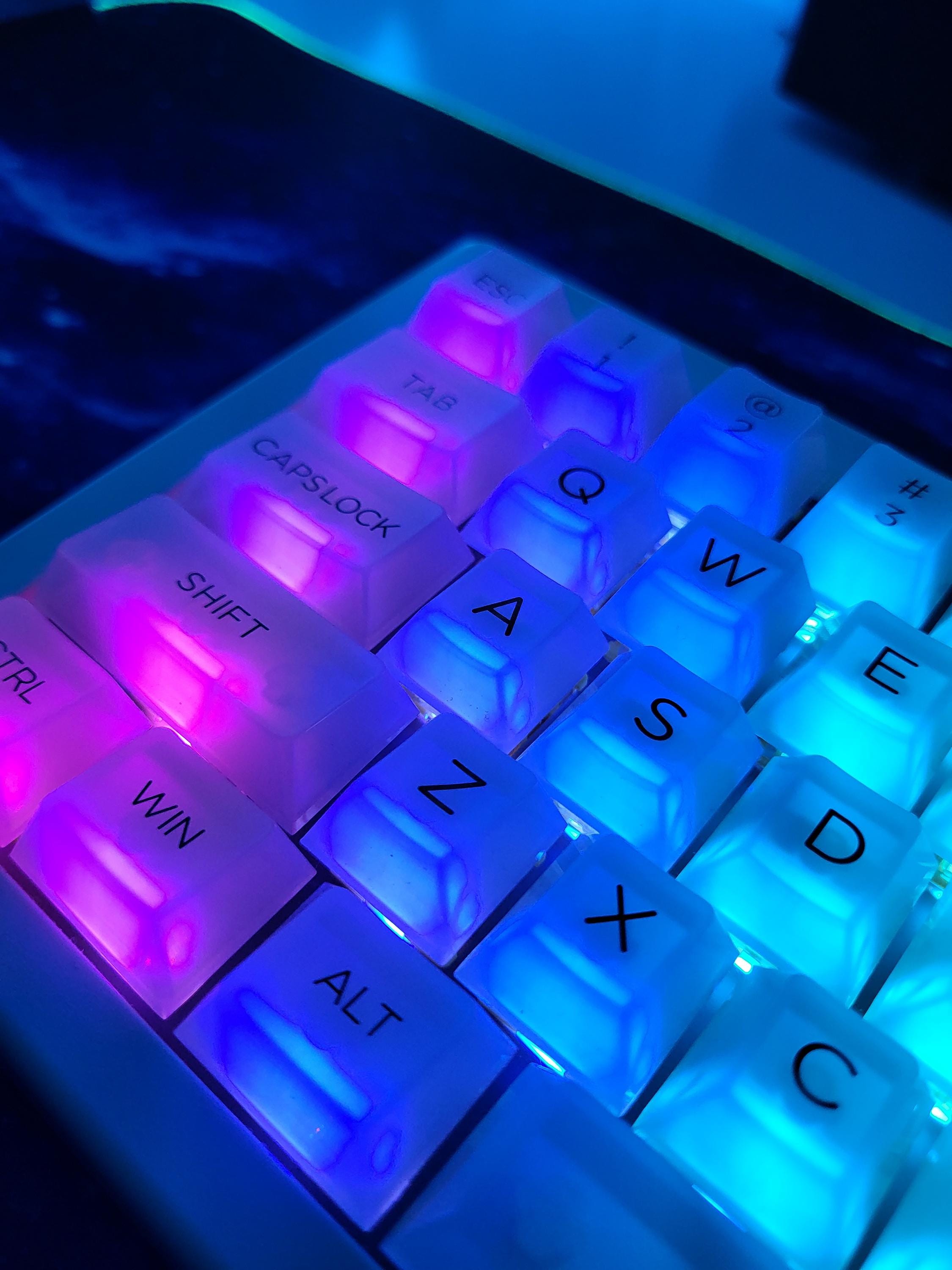 CK67 Mechanical Gaming Keyboard - White Translucent Keycaps With Clacky ...