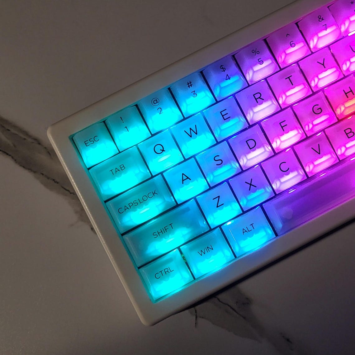 CK67 Mechanical Gaming Keyboard - White Translucent Keycaps With Clacky ...