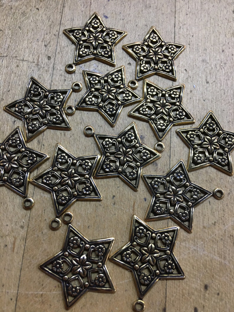 Twelve Small Flat Decorative Metal Stars | Etsy