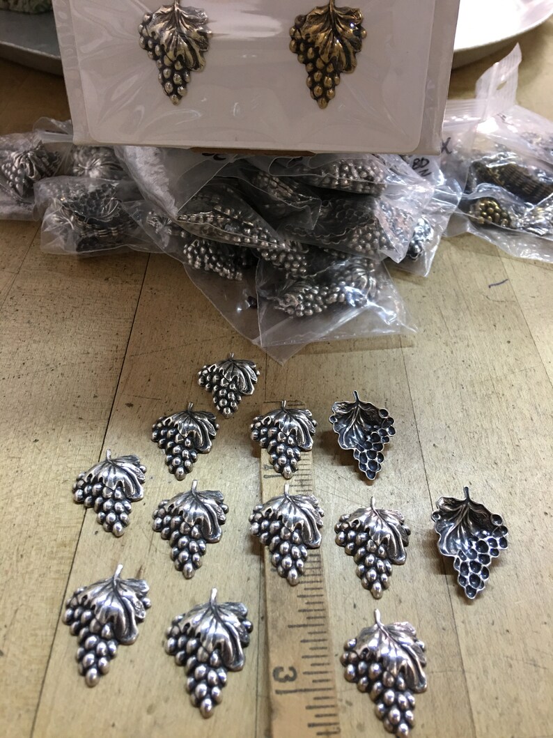 Twelve Decorative Metal Small Grape Clusters | Etsy