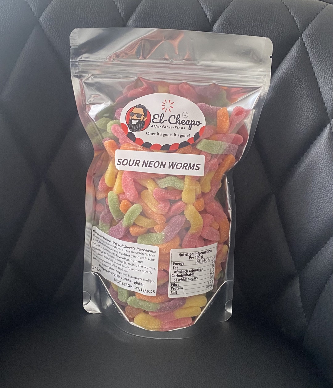 1kg Sour Neon Worms beef Gelatine - Etsy