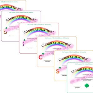 Girl Scout Bridging Certificate Bundle – All Levels (including Adult ...