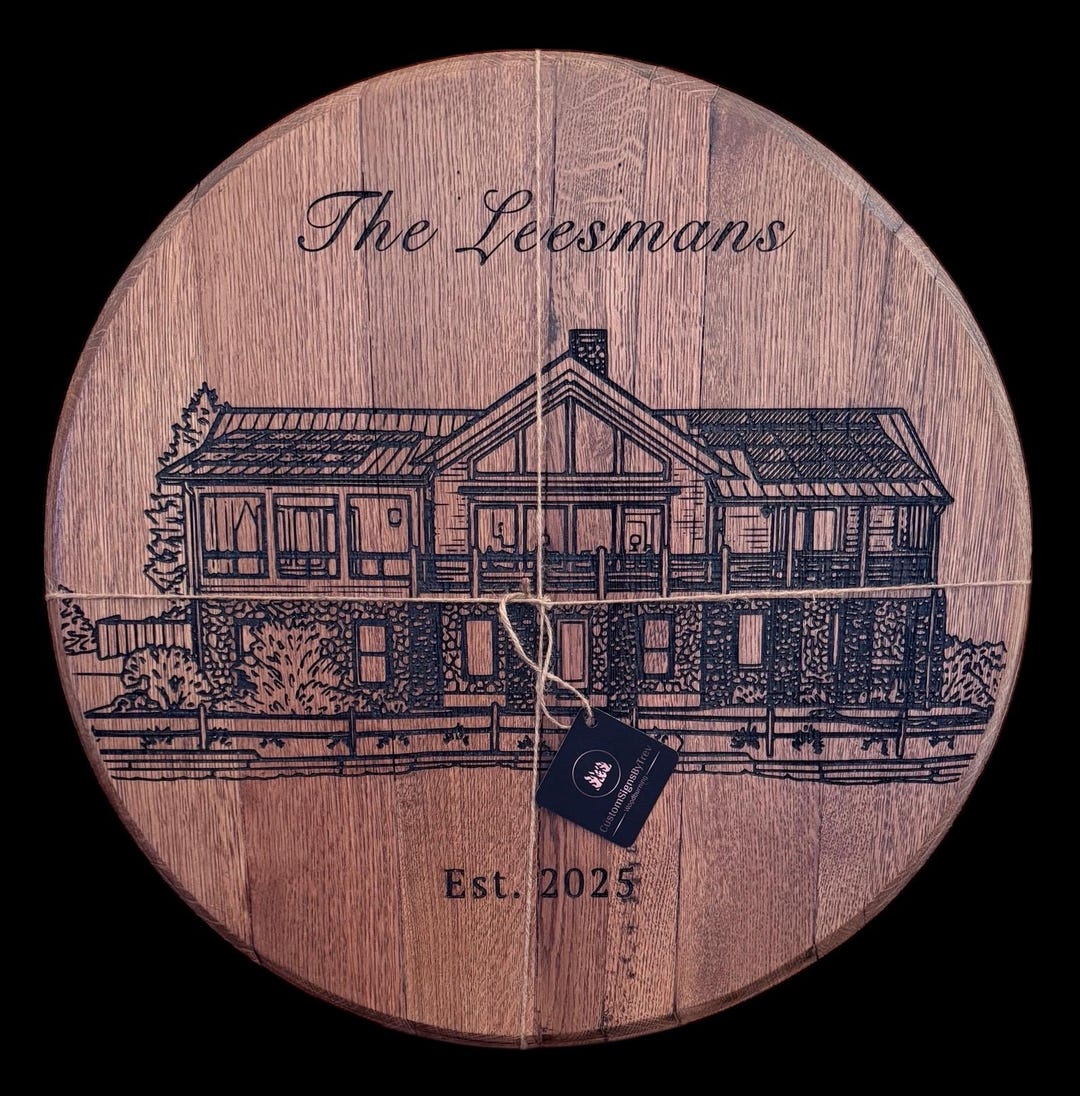 Custom Woodburned Bourbon Barrel Lid Signs | Personalized Gifts ...
