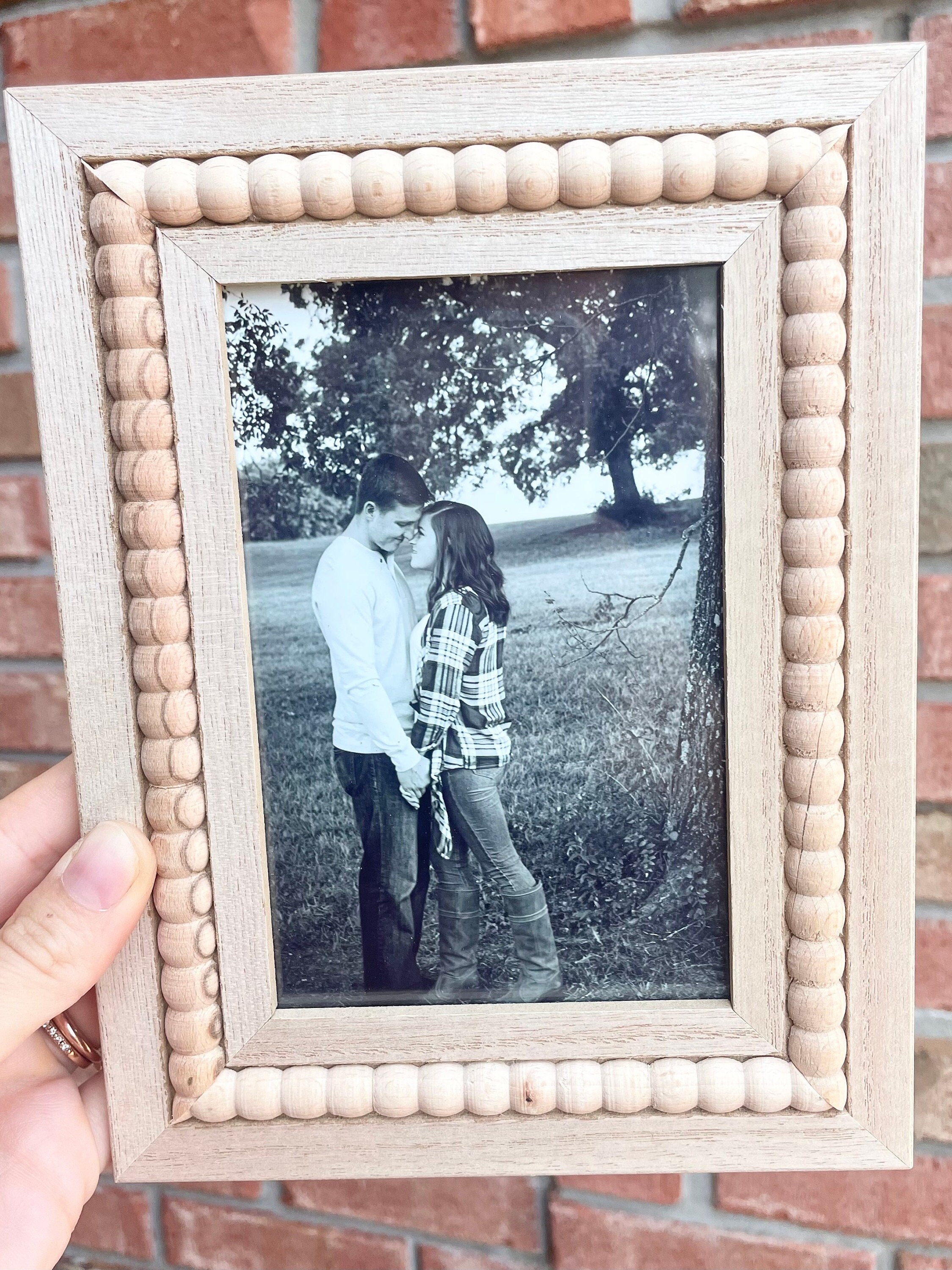 Boho Picture Frame for Home Decor Picture Frame Boho Wood Beaded Frame ...