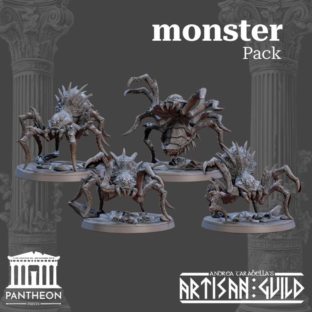 Giant Spiders 28mm Scale Mini Artisan Guild D&d/pathfinder Mini Faldorn ...