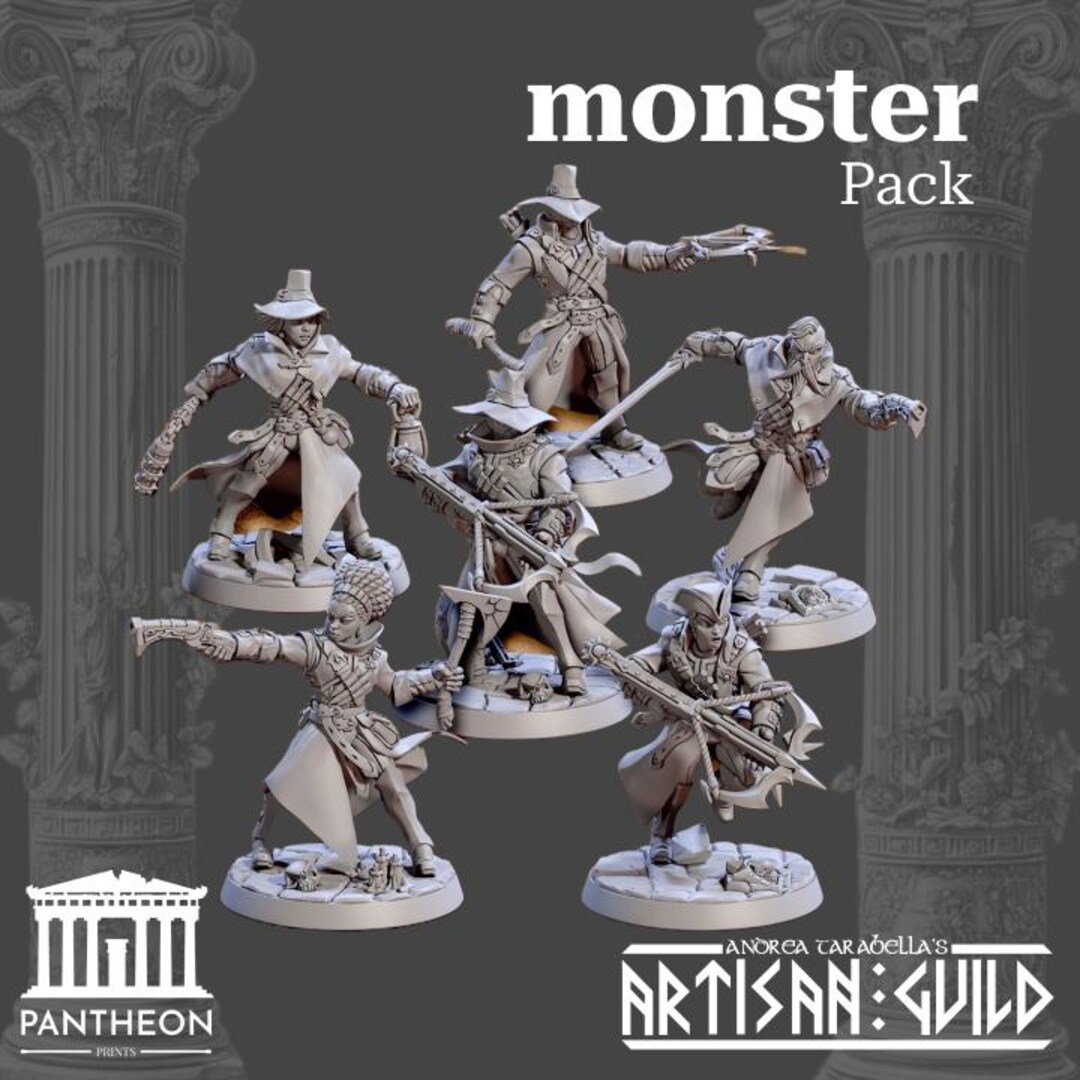 Human Demon Hunters 6 Pack 28mm Scale Mini Artisan Guild D&d/pathfinder ...