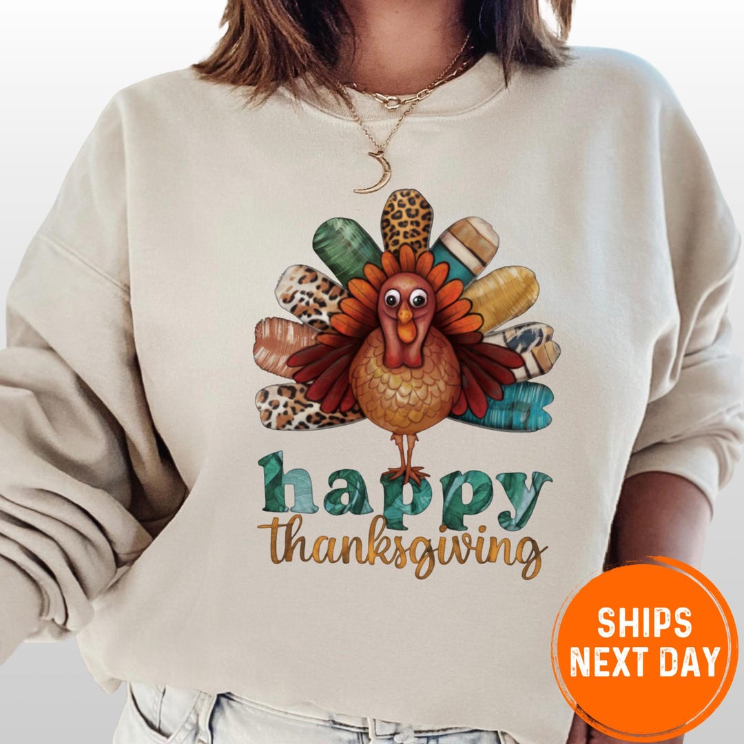 Happy Thanksgiving Turkey Sweatshirt, Fall Season Hoodie - Etsy