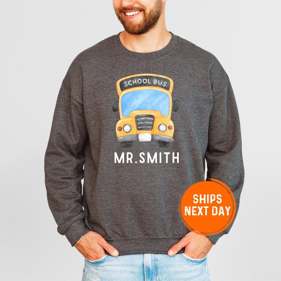 Custom School Bus Sweatshirt, Personalized Transportation Hoodie, First ...
