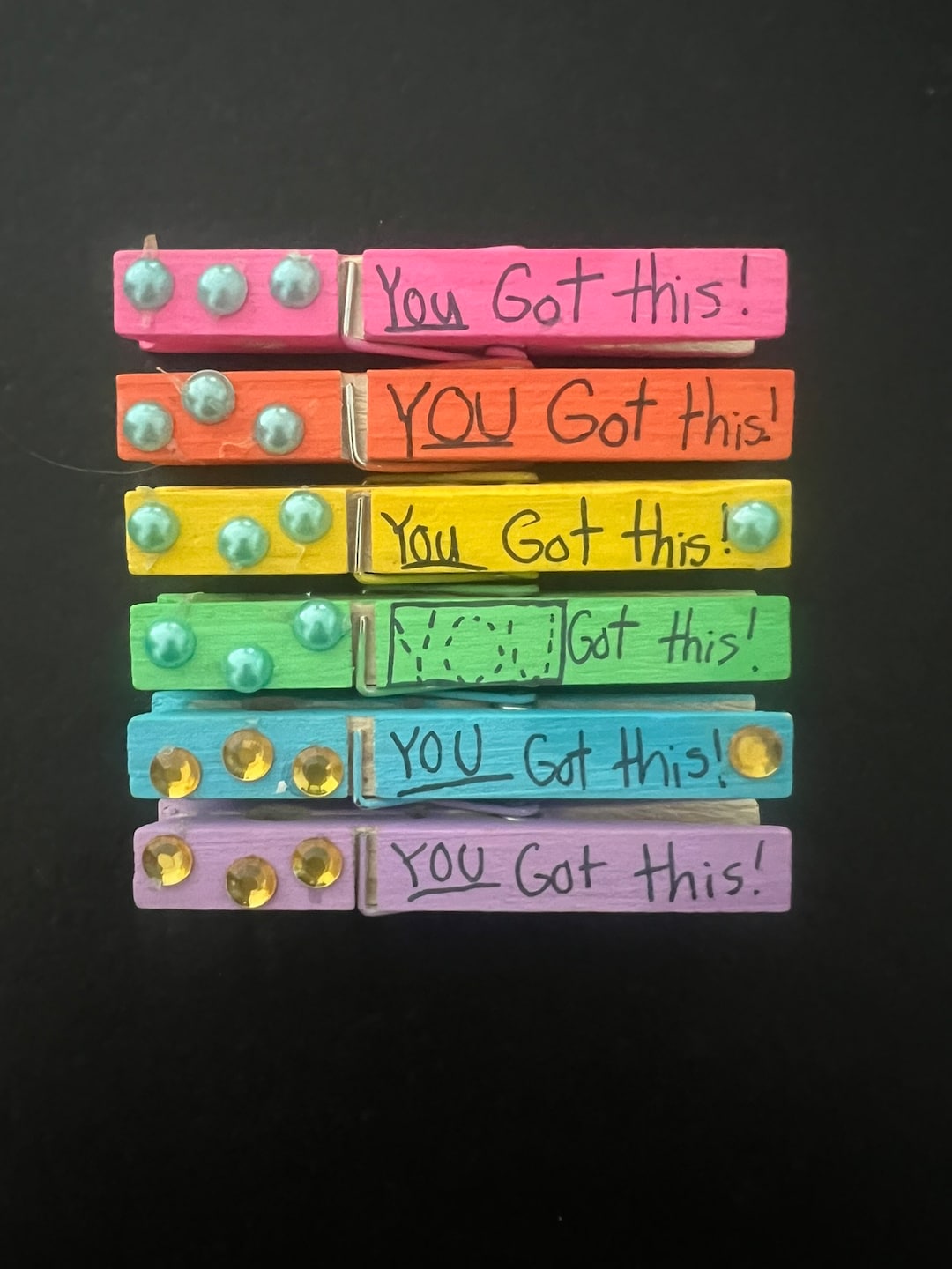 Custom Cheerleading Clothespin Cheer Clips in Sets of 10. Handmade Pin Me Spirit Clips Made by a ...