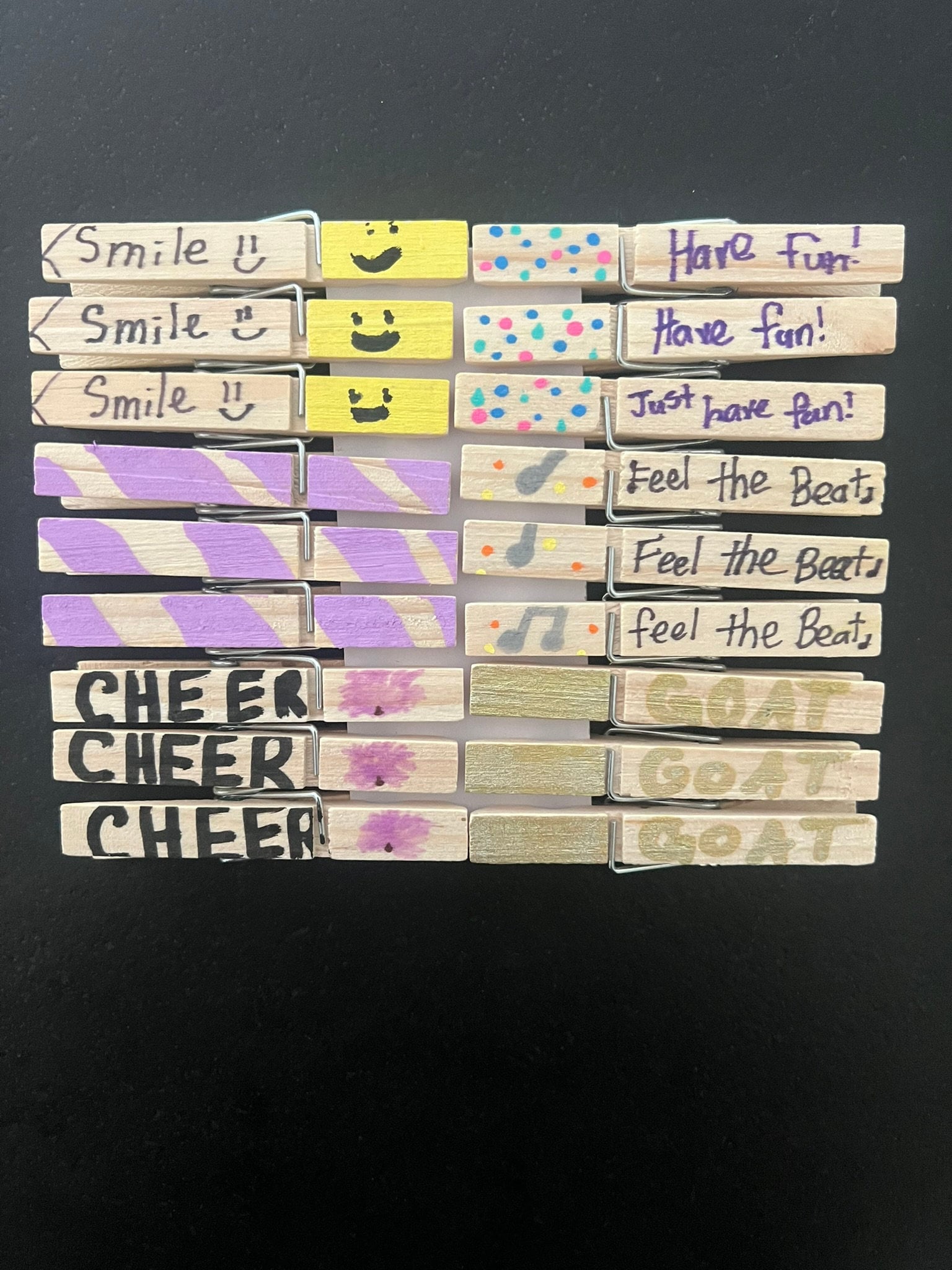 Custom Cheerleading Clothespin Cheer Clips in Sets of 10. Handmade Pin ...