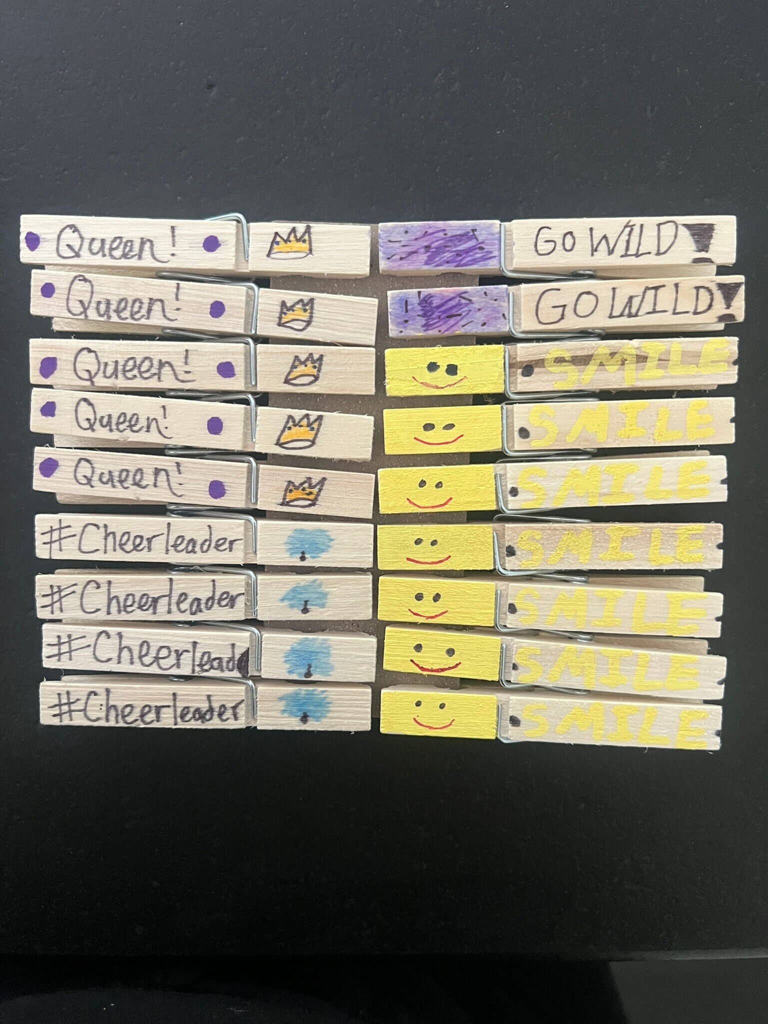 Custom Cheerleading Clothespin Cheer Clips in Sets of 10. Handmade Pin ...