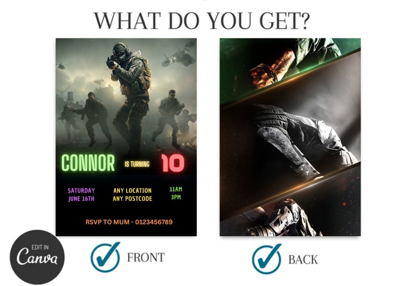 COD Gaming Birthday Invitation Gaming Invitation Birthday Invite for ...