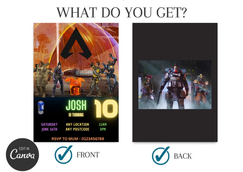 Apex Gaming Birthday Invitation Gaming Invitation Birthday Invite for ...