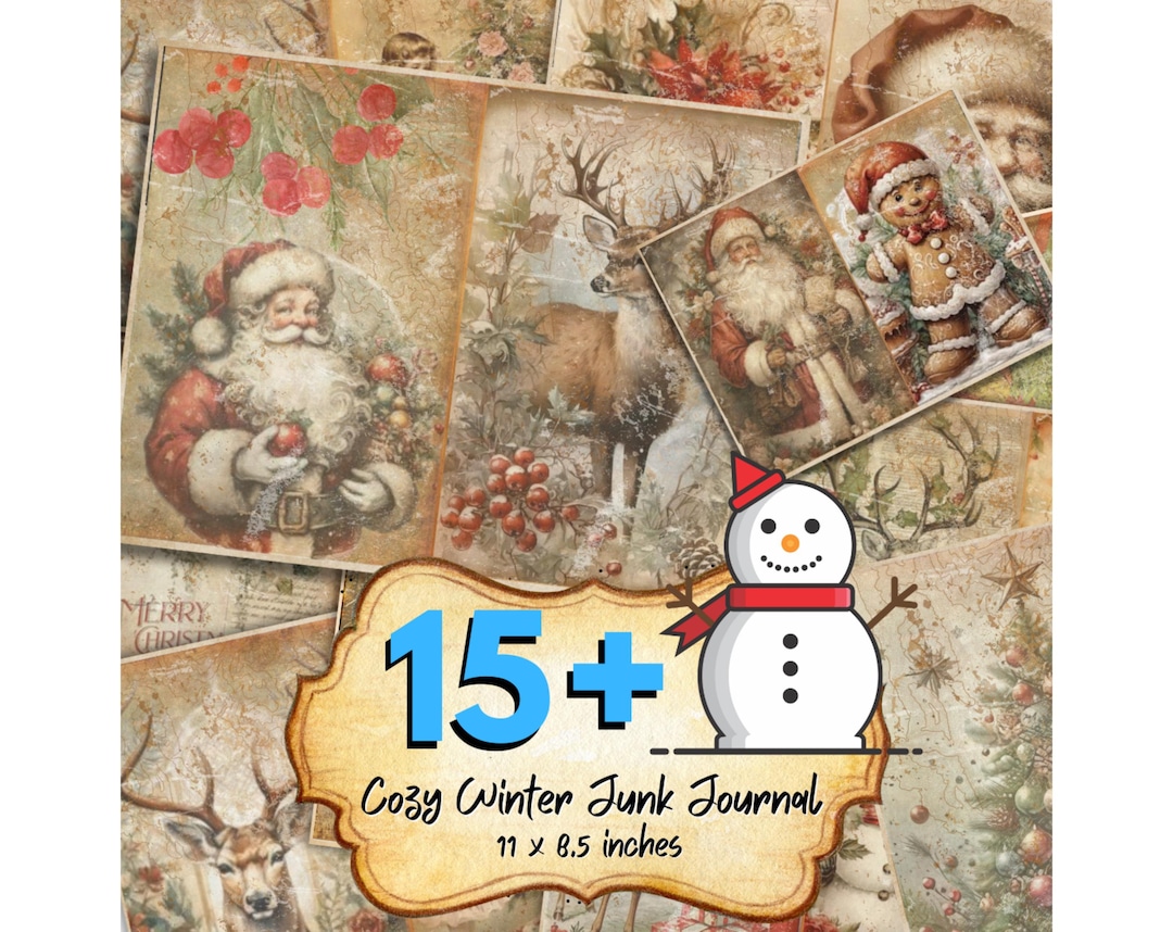 15 + Cozy Winter Junk Journal Paper, Christmas Journal Paper, Scrapbook ...
