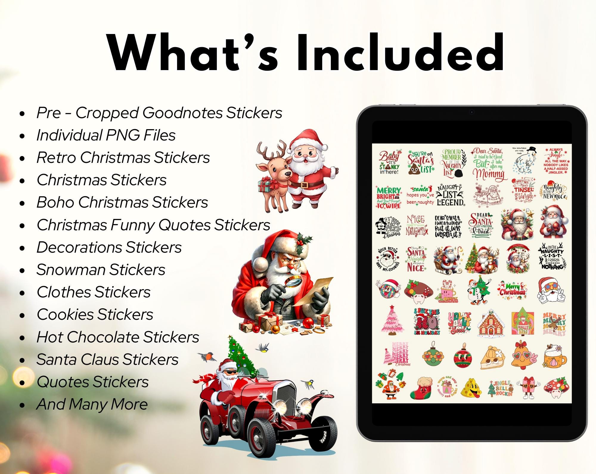 800 + Christmas Digital Stickers Bundle, Cozy Christmas Goodnotes ...
