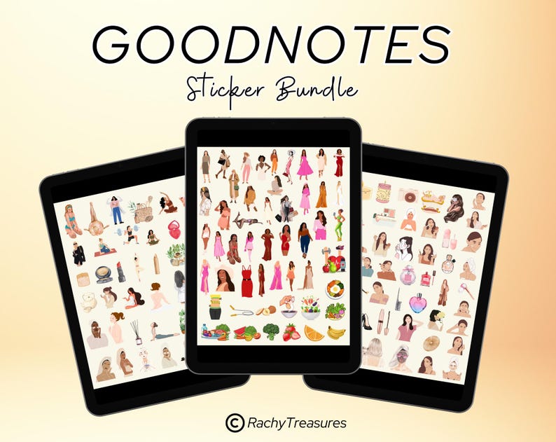 390 + Aesthetic Girl Digital Stickers Pack, Goodnotes Stickers, Planner ...