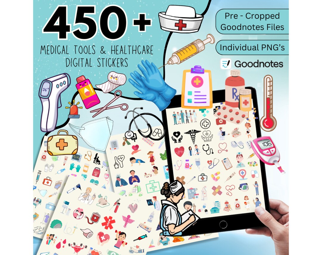 450 + Medical Tools & Equipments Digital Stickers, Medical Stickers for ...