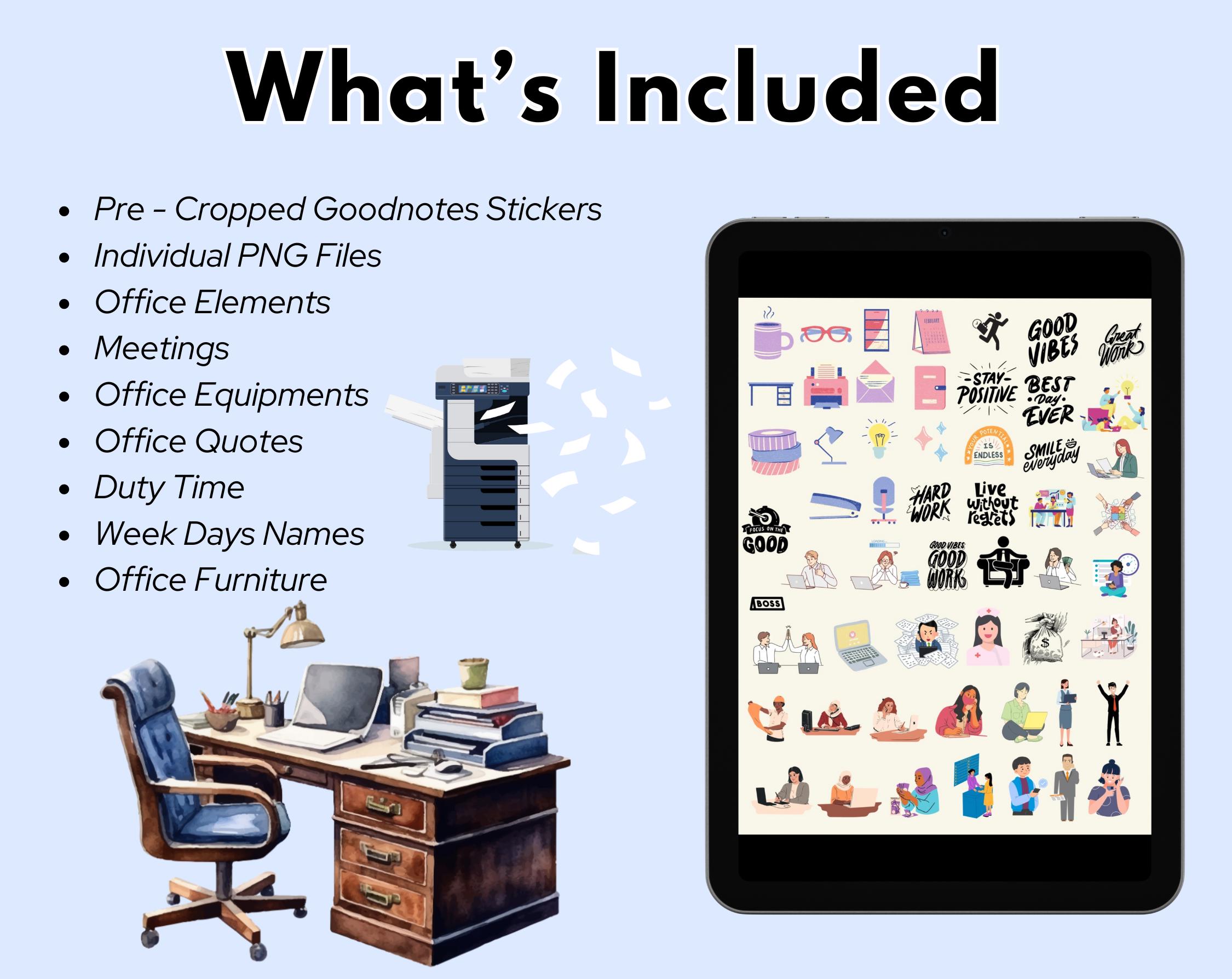 180+ Work Digital Stickers Pack, Office Work Digital Planner Stickers ...