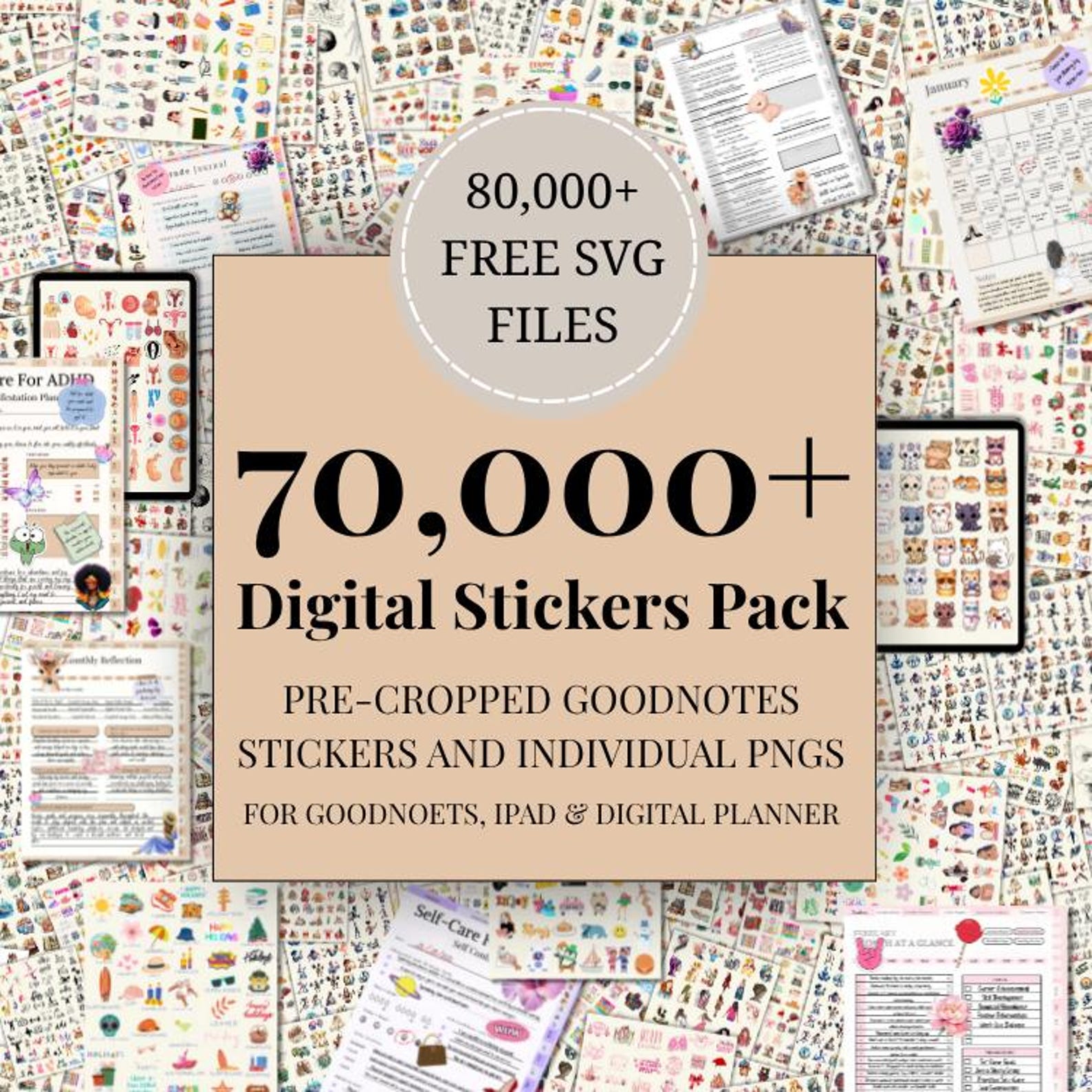 70,000+ Goodnotes Digital Stickers, Daily Life Digital Stickers ...