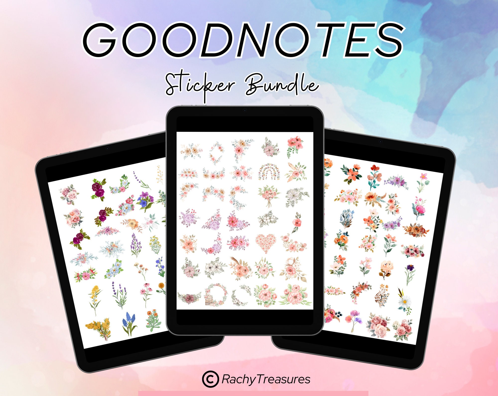 420 Floral Digital Stickers, Daily Digital Stickers, Boho Flower ...