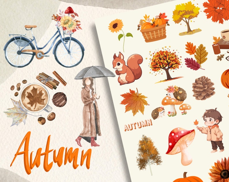 100 + Fall Digital Stickers, Autumn Digital Stickers, Goodnotes ...