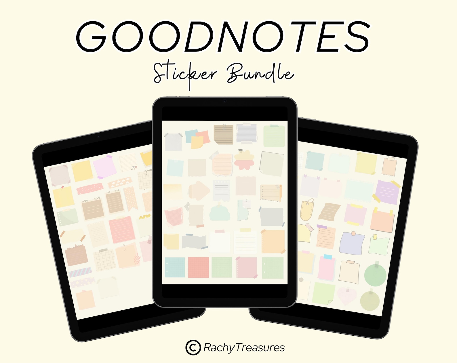 85 + Transparent Sticky Notes Digital Stickers Pack, Time Blocking ...