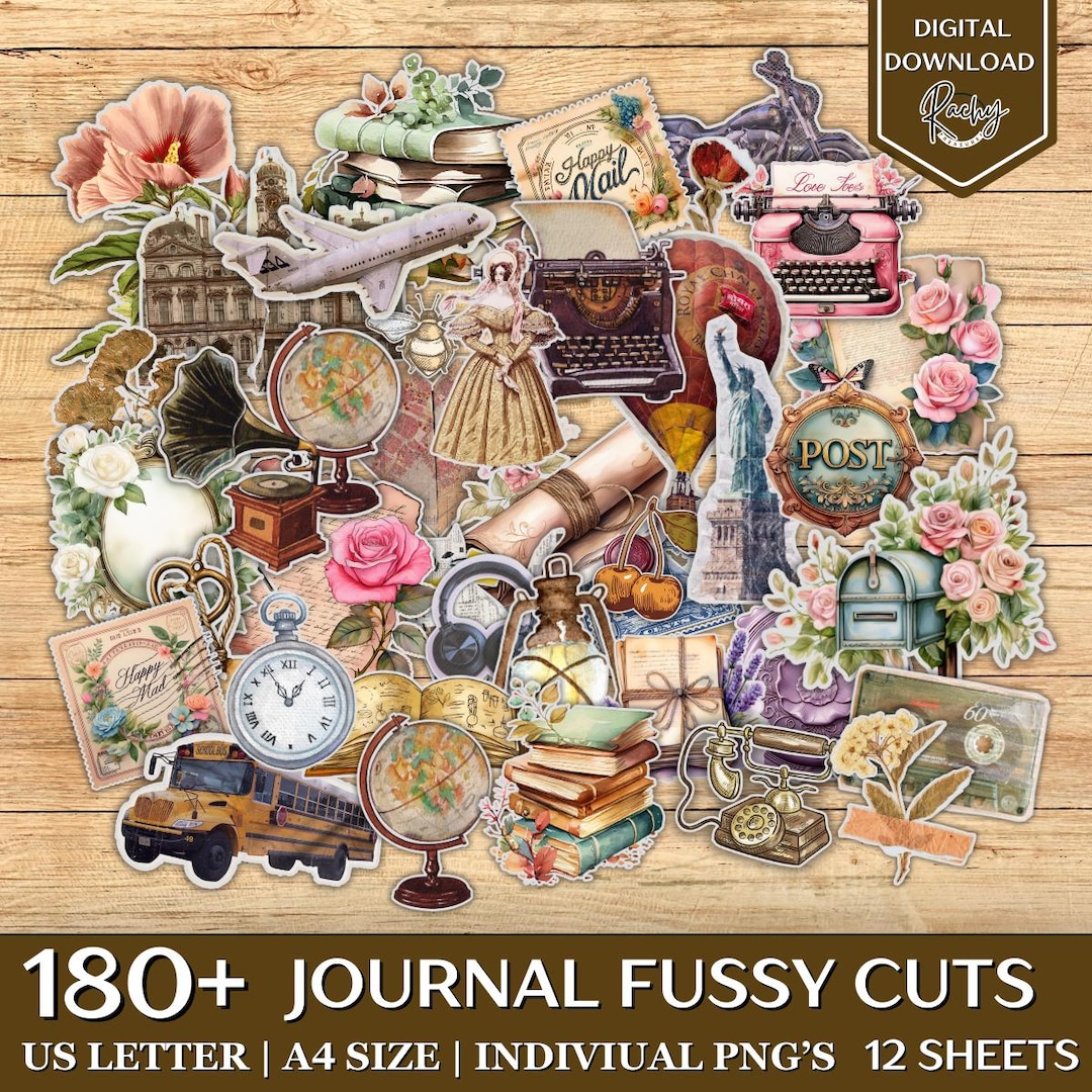 180 + Journal Lover Fussy Cuts, Books, Home Office, Happy Mail, Junk ...