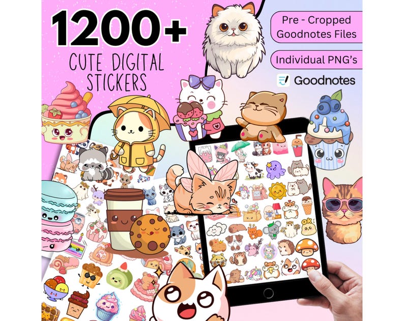 1200 + Cute Digital Stickers Pack, Cute Daily Icon Digital Stickers ...
